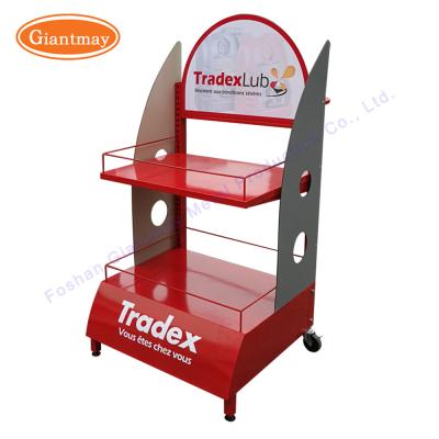 China 2 Tiers Lubricant Display Stand Oil Display Rack for sale