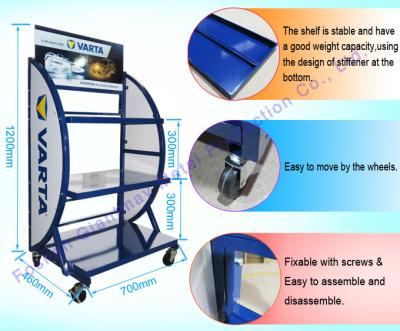 China Car Storage Shelf Electric Bike Metal Battery Display Rack for sale