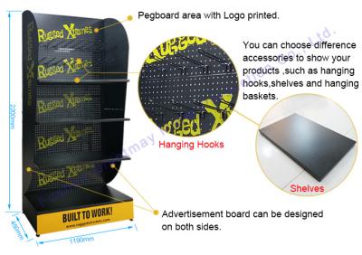China Product Exhibition Hanging Shelf Metal Pegboard Display Rack for sale