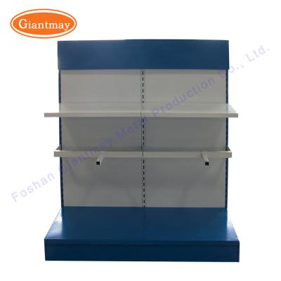 China Double Sides Steel Stand Retail Store Gondola Supermarket Shelf for sale