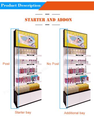 Cina Pavimento cosmetico dello scaffale di stoccaggio del profumo del supermercato che sta W930*D330*H2430mm in vendita