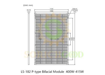 China 400W Enhance Energy Yield With 182 P-Type Bifacial Module Monocrystalline Silicon Panel for sale