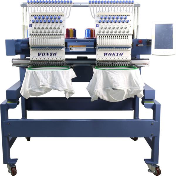 Quality WONYO 2 Head Computerized Apparel Textile Cap Flat Embroidery Machine for sale