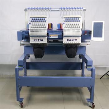 Quality WONYO 2 Head Computerized Apparel Textile Cap Flat Embroidery Machine for sale