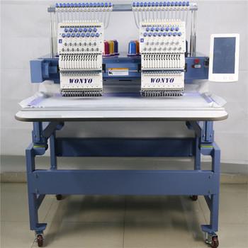 Quality WONYO 2 Head Computerized Apparel Textile Cap Flat Embroidery Machine for sale