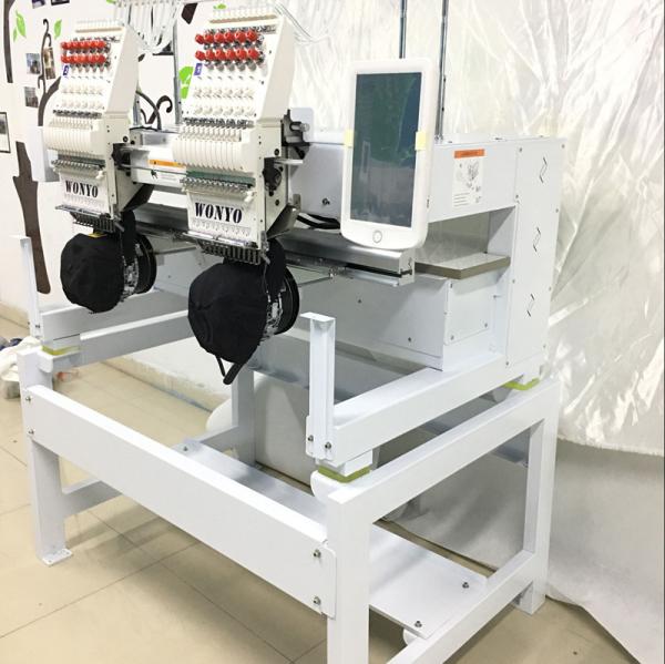 Quality WONYO 2 Head Computerized Apparel Textile Cap Flat Embroidery Machine for sale
