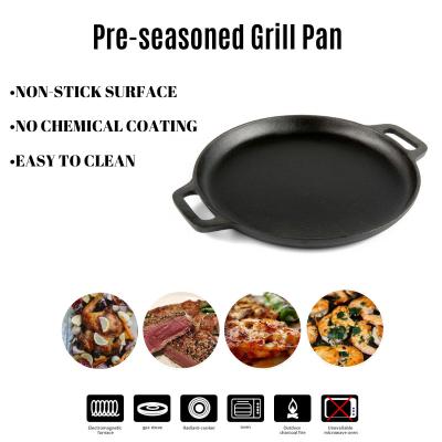 Cina Padella per pizza pre stagionata in ghisa stile classico per griglia in vendita