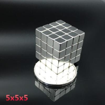 China 5mmx5mmx5mm Strong Rare Earth Block square Neodymium Magnets N35 for sale