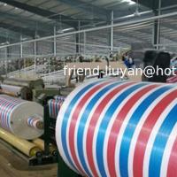 China Stripe Polyethylene Tarp Rolls Woven Fabric with Lamination 50gsm-200gsm for sale