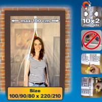 China Customized Magnetic Mesh Door Curtain Mosquito Net Insect Screen Polyester 90x210cm for sale