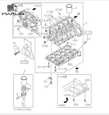 Cina 4HK1 8982045280 Blocco motore Blocco cilindro per escavatore Isuzu ZX200-3; ZX240-3ZX270-3 in vendita