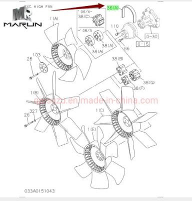 China Cooling Fan Belt 8980185072 for ZX200-3 4HK1 ISUZU Excavator Engine for sale