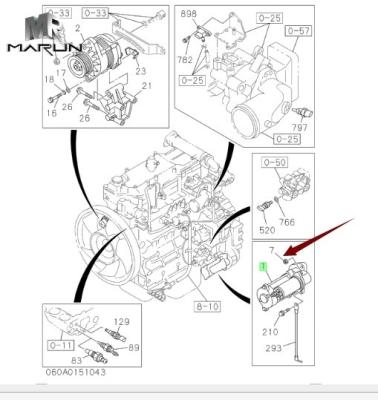 中国 4HK1エンジンのオリジナルのディーゼルエンジンのスターター組 販売のため