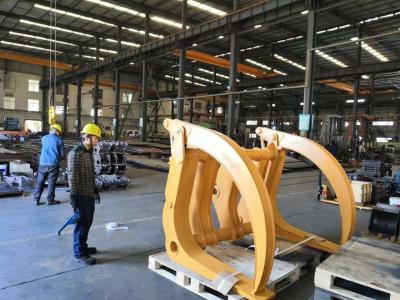 China Cat front wheel loader attachment log grapple wood clamp for v0lv0 wheel loaders for sale