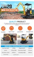 China Hydraulic Small Digger Micro 2.0 Ton Free Shipping Bagger for sale