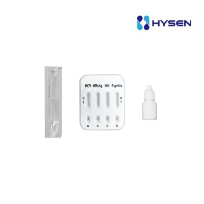 China Plastic HBsAg/HCV/HIV/Syphilis Combo Rapid Test and with Online Technical Support for sale