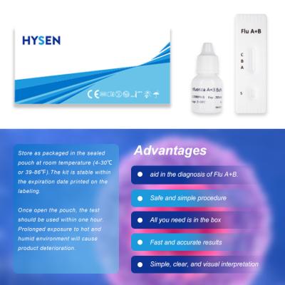 Cina Classe II Classificazione degli strumenti Influenza medica Influenza A B Antigen Rapid Test Kit in vendita
