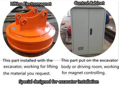China Excavator Using Lifting Electromagnet for Steel Scrap with 1800mm Diameter for sale