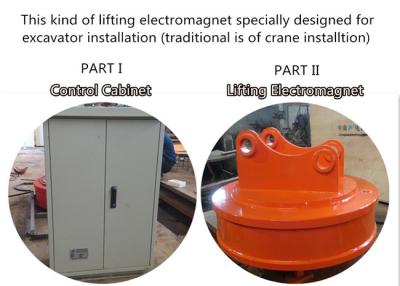 China 1650 mm diameter Excavator Lifting Electromagnet for Steel Scraps for sale