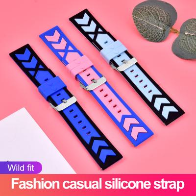 Cina Cinturino di orologio doppio 22mm unico del silicone di colore con la molla di sbloccaggio rapida Antivari in vendita