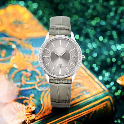 Cina la cinghia di cuoio delle donne del quarzo di 38mm Miyota GL10 guarda 5ATM impermeabile in vendita