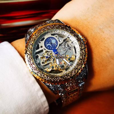 Cina Orologio automatico della lega per gli uomini 30m di scheletro meccanici impermeabili in vendita