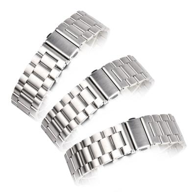 China 3 Beads 18mm 20mm 22mm 24mm Metal Steel Watch Strap for Smart Watch Stainless Steel Band Shipping method DHL Fedex UPS TNT for sale