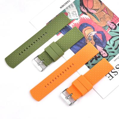 China 22mm Simple Style FKM Rubber Strap Watch Band for Smart Watch Replacement Wrist Strap Band Watch Strap for sale