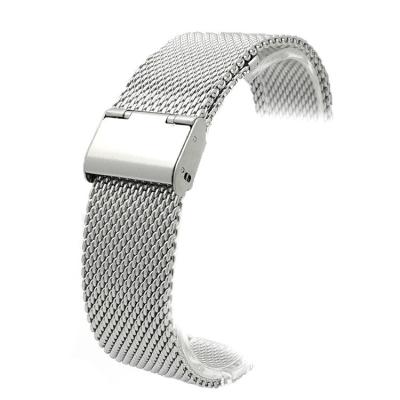 China Solid-Link Brushed & Polished Stainless Steel Watchband for sale