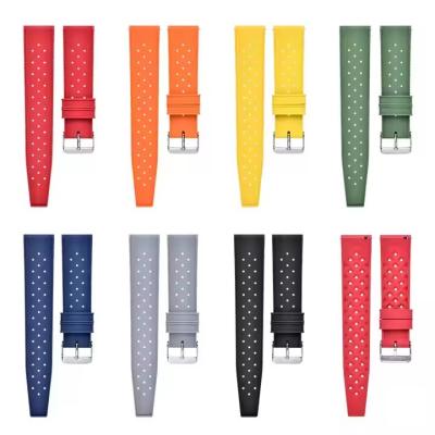 China Hole Pattern Fkm Rubber Strap With Buckle Closure for sale