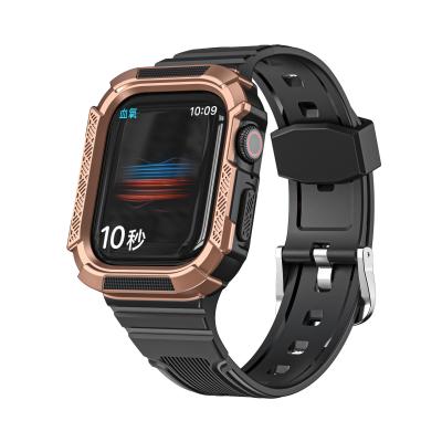 China TPU Watch Strap Two-color Armor Integrated Strap Band for Apple Watch Series 8 Iwatch 34567SE Limited Edition Smart Watch for sale