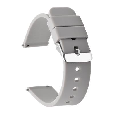 China SHX Quick Release Light Grey Smart Silicone Rubber Watch Band Sports with Buckle Material Rubber for sale