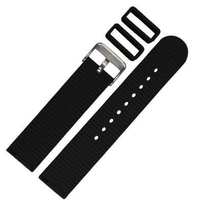 China Waterproof 20mm 22mm Quick Release Soft Silicone Watch Band with Buckle Material for sale