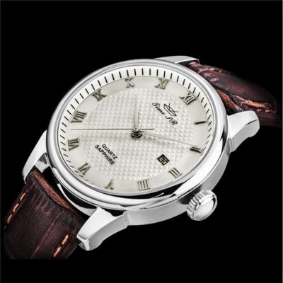 China Small Triangle Base Dial Design Quartz Watch-Genuine Leather Strap for sale