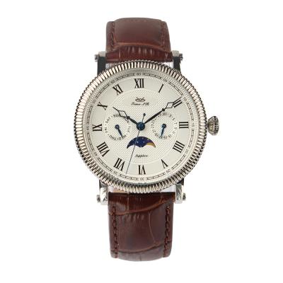 China European-style Sapphire Crystal Moon Phase Quartz Watch for sale