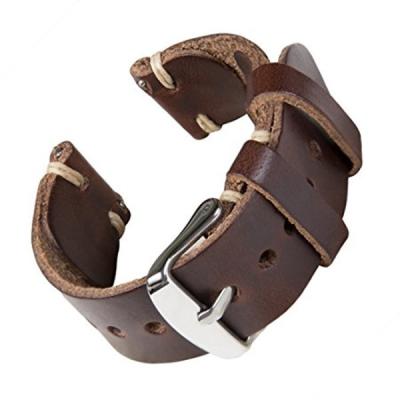 China Black/brown Vintage Italian Handcrafted Genuine Leather Strap for sale