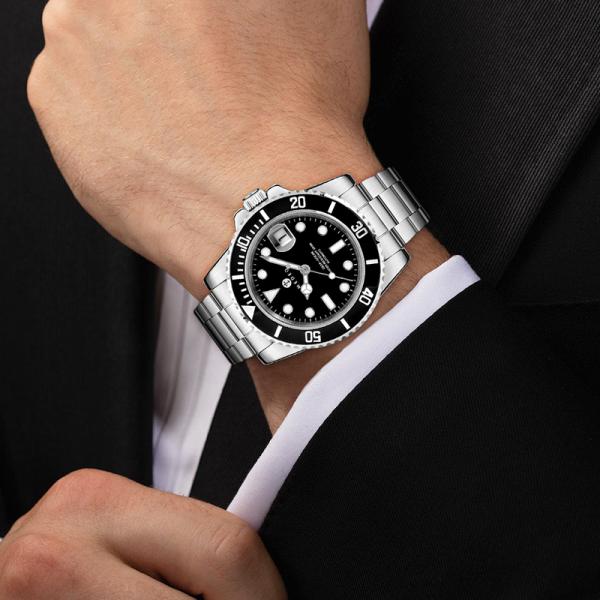 Quality Waterproof Men's Mechanical Watch – with Luminous Hands for sale