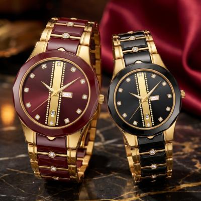 China AuraCrest Duo Quartz Watch | Ceramic Couple Wholesale for sale