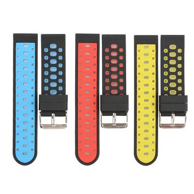 China Dubbele Kleuren 22mm de Band Koele Stijl van het Natuurrubberhorloge met Hardware Te koop