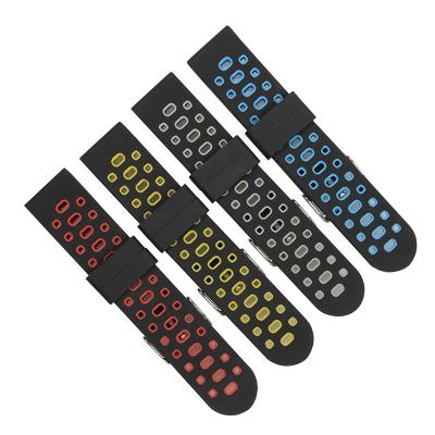 China Dubbele Kleuren 22mm de Band Koele Stijl van het Natuurrubberhorloge met Hardware Te koop
