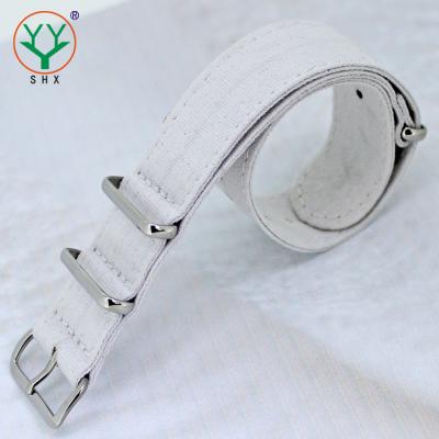 Cina Cinturini di orologio su ordinazione della tela SS304, cinturino della tela di Snowy White 20mm in vendita
