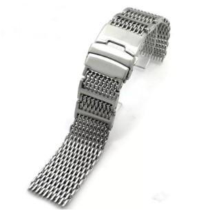 Cina Cinturino di acciaio inossidabile del fermaglio della farfalla, cinturino di orologio del metallo di 24mm in vendita