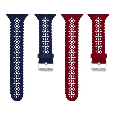 China Faixa de relógio cinzelada 38mm da borracha de silicone 42mm para o relógio 7 de Apple 6 5 4 3 2 1 à venda