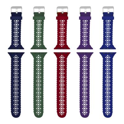 China Faixa de relógio cinzelada 38mm da borracha de silicone 42mm para o relógio 7 de Apple 6 5 4 3 2 1 à venda