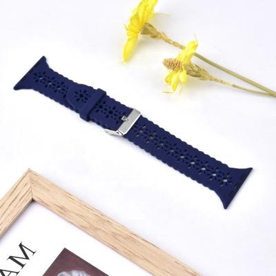 China Faixa de relógio cinzelada 38mm da borracha de silicone 42mm para o relógio 7 de Apple 6 5 4 3 2 1 à venda