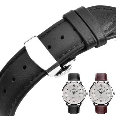 Cina Bande di cuoio del cinturino di orologio della mucca genuina di 2 pezzi 20mm in vendita