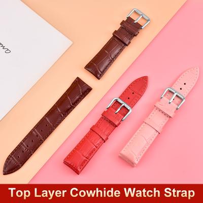 Cina Cinturino di orologio su ordinazione della pelle bovina 12-24mm, cinturino di cuoio molle impermeabile in vendita