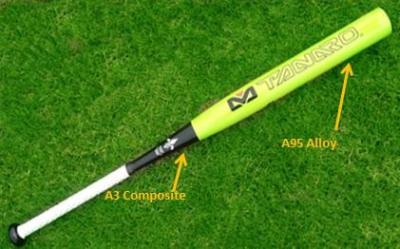 China Hybrid BBCOR Bat Made Of A3 composite & A95 Aluminum Alloy for sale
