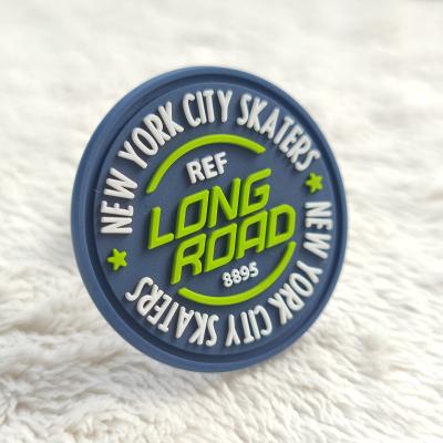 China Multiple Styles Embossed Patch Colorful Soft Silicon PVC Badge 3D Rubber Heat Transfer Logo Silicone Customizable Labels for sale