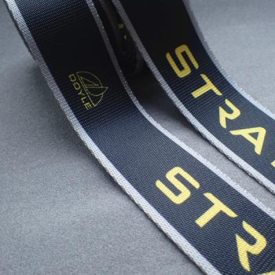 China Customized Non Elastic Embroidered polyester webbing straps for sale
